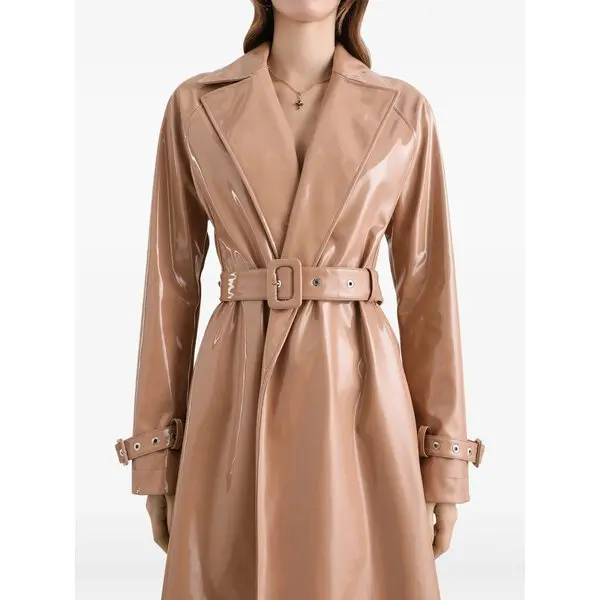 Dolce & Gabbana Belted Trench Coat With Glossy Finish