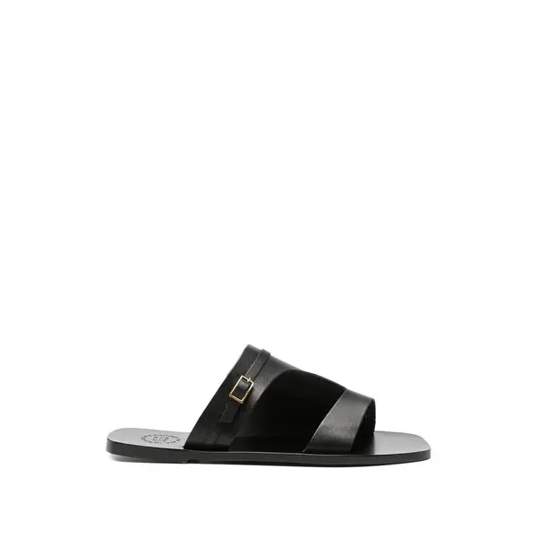 ATP ATELIER Leather Slip-on Sandals With Buckle Embellishment