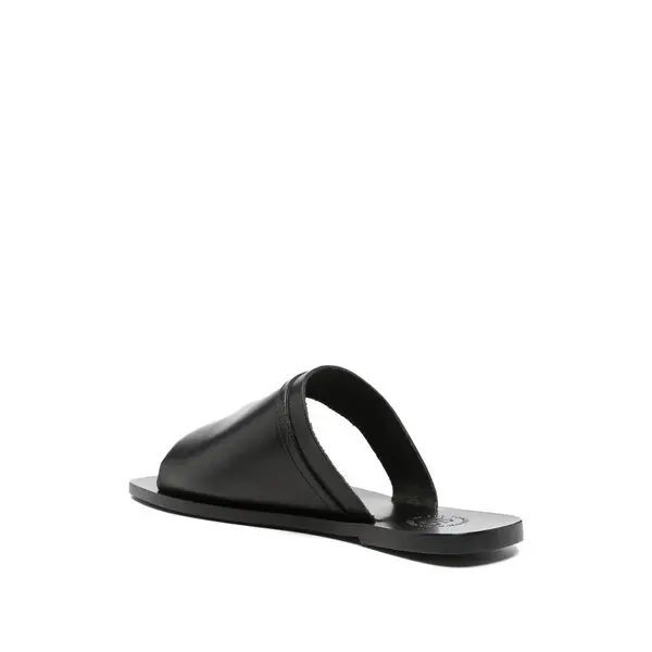 ATP ATELIER Leather Slip-on Sandals With Buckle Embellishment - Black