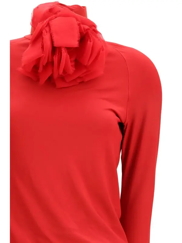 Magda Butrym Long Open-back Dress With High Neck - Red