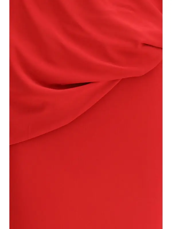 Magda Butrym Long Open-back Dress With High Neck - Red
