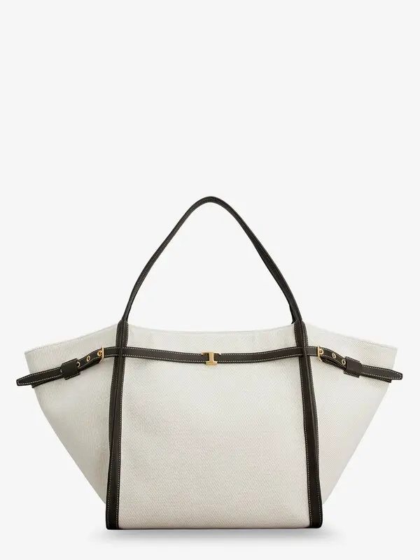 TOD'S Tim Canvas And Leather Medium Shopping Bag - Multicolor