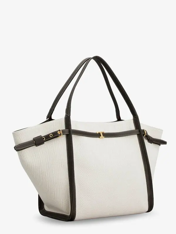 TOD'S Tim Canvas And Leather Medium Shopping Bag - Multicolor