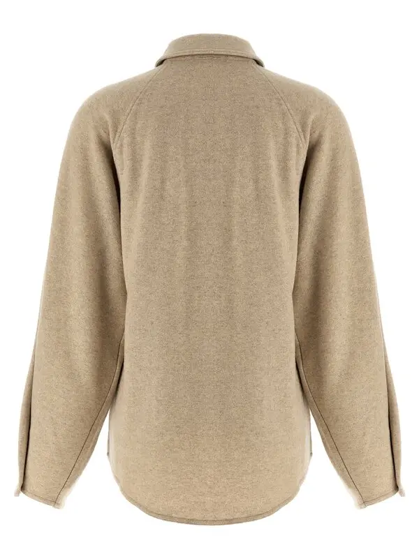 Max Mara Ceci Mélange Stretch Cashmere Flannel Overshirt - Cream