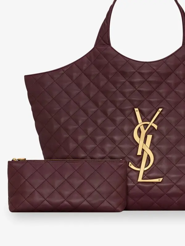 Saint Laurent Quilted Leather Handbag With Cassandre Logo - Multicolor