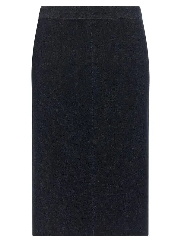 TOM FORD Denim Midi Skirt With Flounce Hem