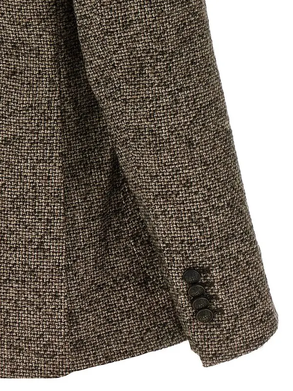 Tagliatore Double-breasted Wool Blend Blazer - Brown