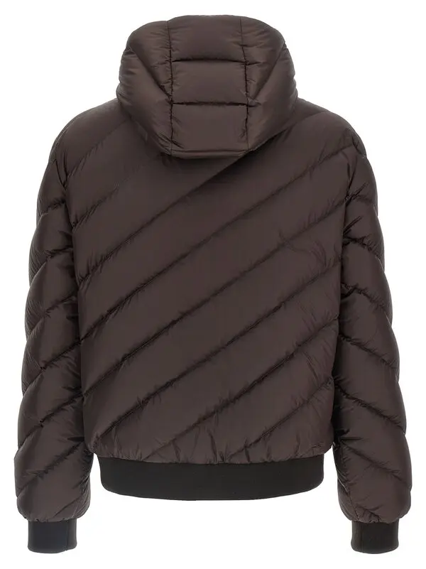 Fendi Reversible Hooded Down Jacket With " Tape" Print - Multicolor