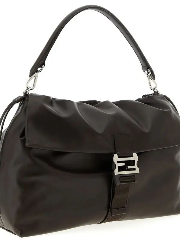 Fendi Flux Maxi Messenger Handbag - Brown
