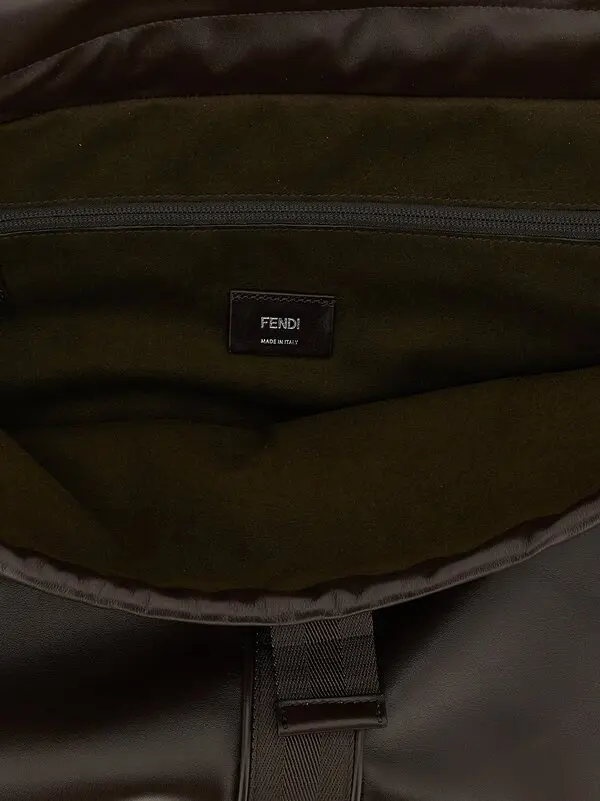 Fendi Flux Maxi Messenger Handbag - Brown