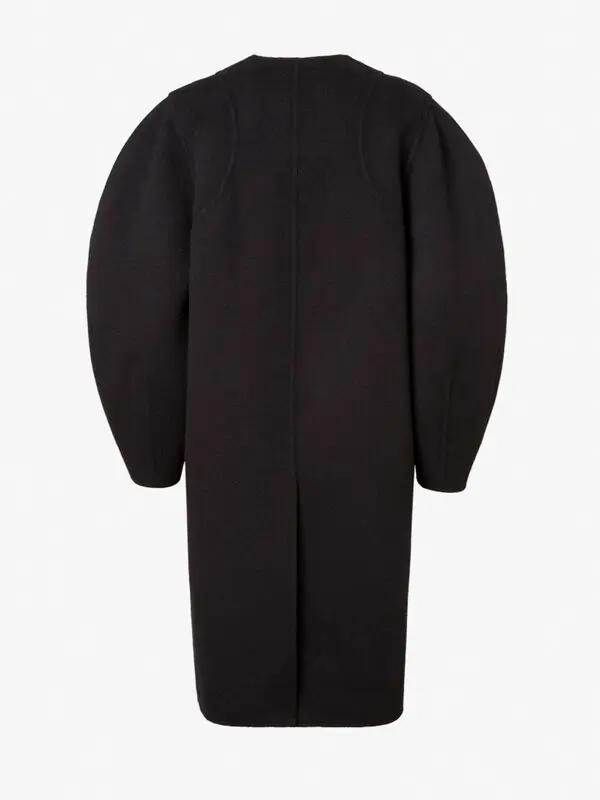 Fendi Double Wool Overcoat With Sheepskin Pockets