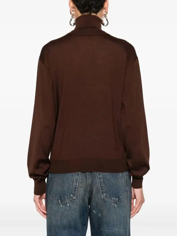 Saint Laurent Wool Turtleneck Sweater - Multicolor