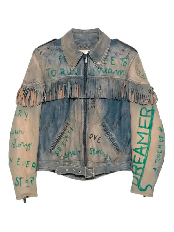 GOLDEN GOOSE Journey Full Zip Jacket 'olimpia' Lettering - Multicolor