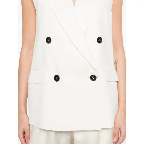Max Mara Off- Sleeveless Double-breasted Waistcoat