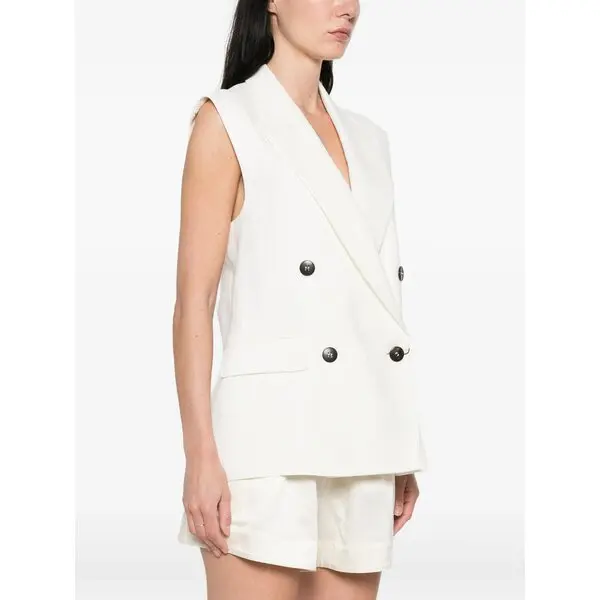 Max Mara Off- Sleeveless Double-breasted Waistcoat