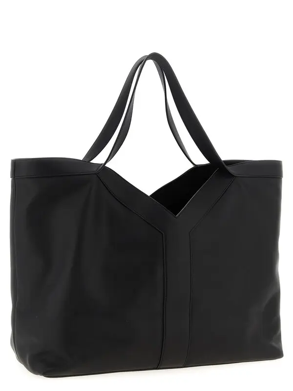Saint Laurent Large Y Shopping Bag In Hammered Leather