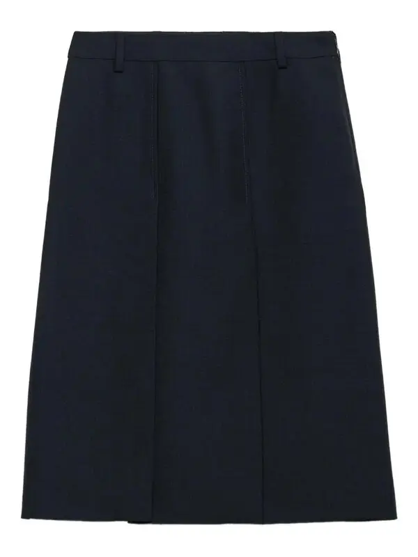 Prada Wool Midi Skirt With Slits - Multicolor