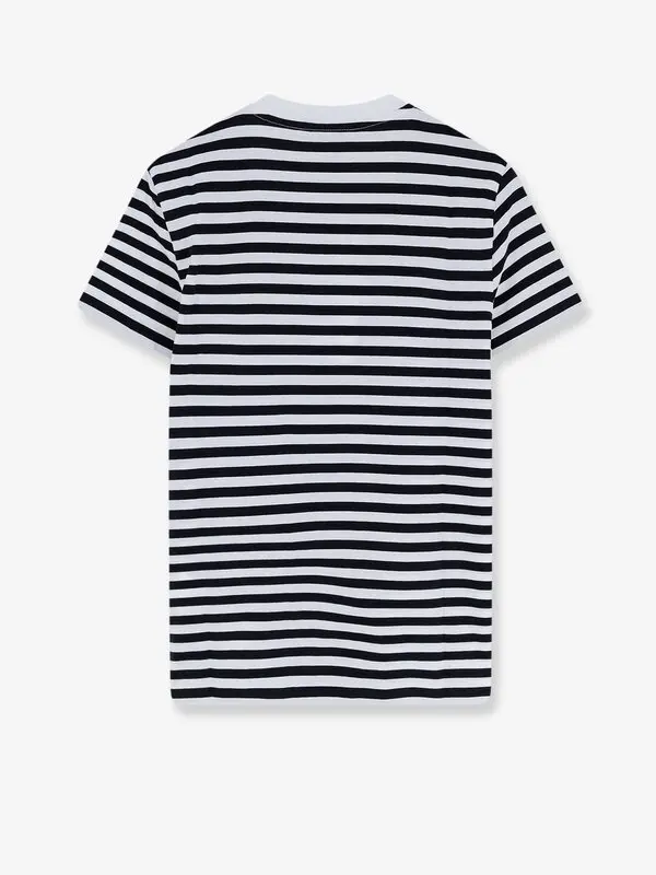 Max Mara Cotton T-shirt With Embroidered Logo Pocket - Multicolor