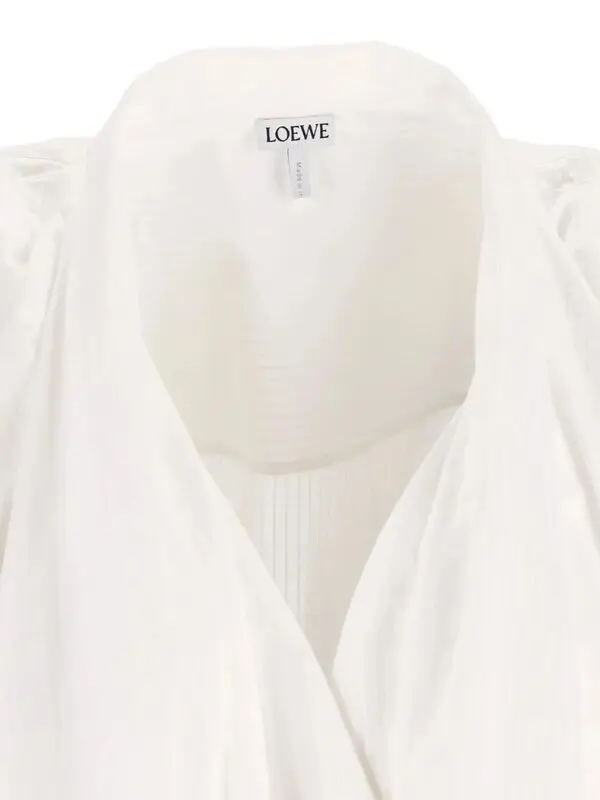 Loewe Draped V-neck 3/4 Sleeve Dress - Multicolor
