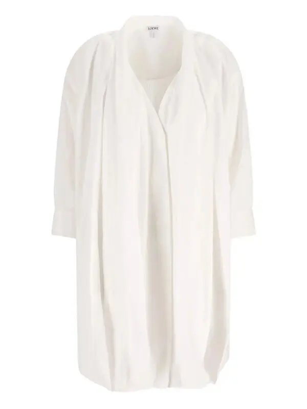 Loewe Draped V-neck 3/4 Sleeve Dress - Multicolor