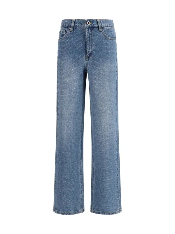 SELF-PORTRAIT Straight-leg Jeans With All-over Rhinestones