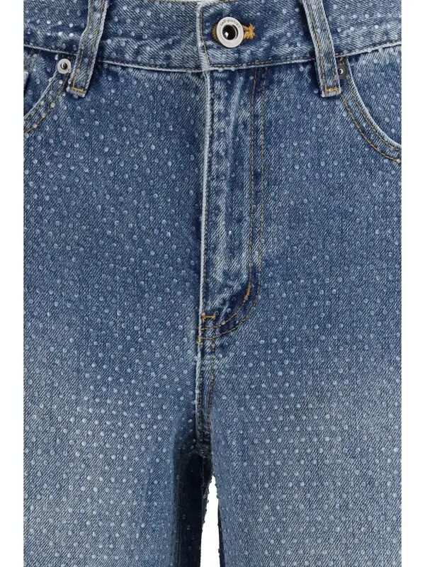SELF-PORTRAIT Straight-leg Jeans With All-over Rhinestones