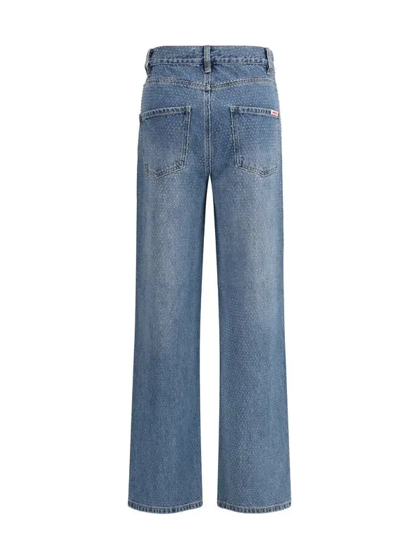 SELF-PORTRAIT Straight-leg Jeans With All-over Rhinestones