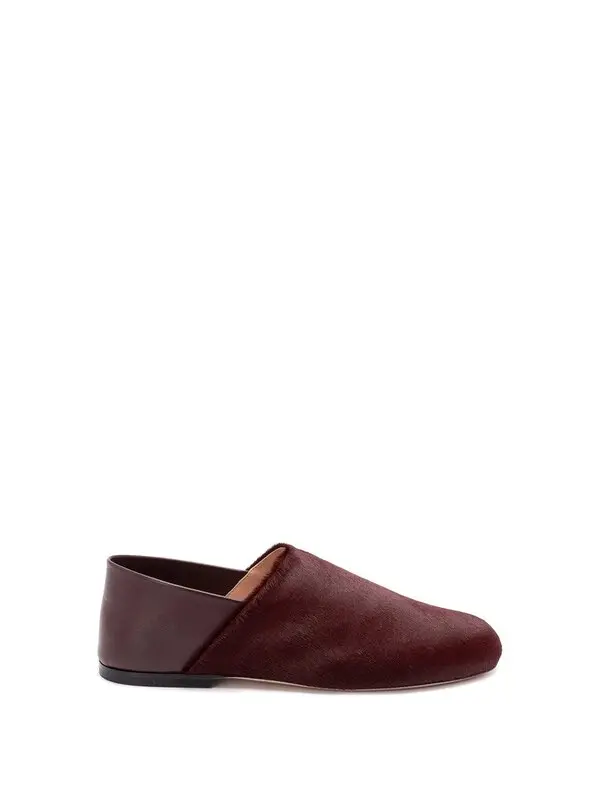 Alberta Ferretti Burgundy Slip-on Calf Leather Flats