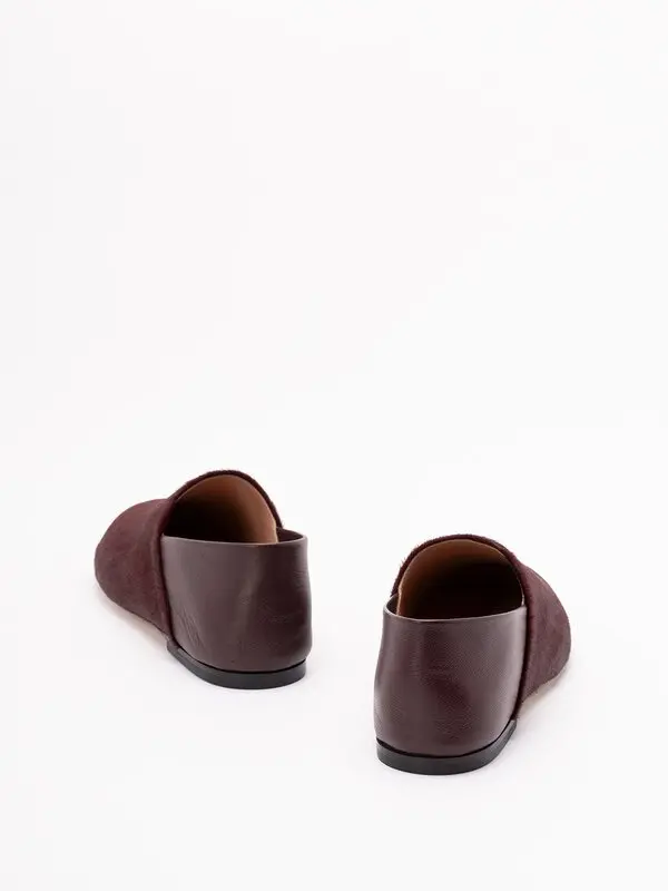 Alberta Ferretti Burgundy Slip-on Calf Leather Flats