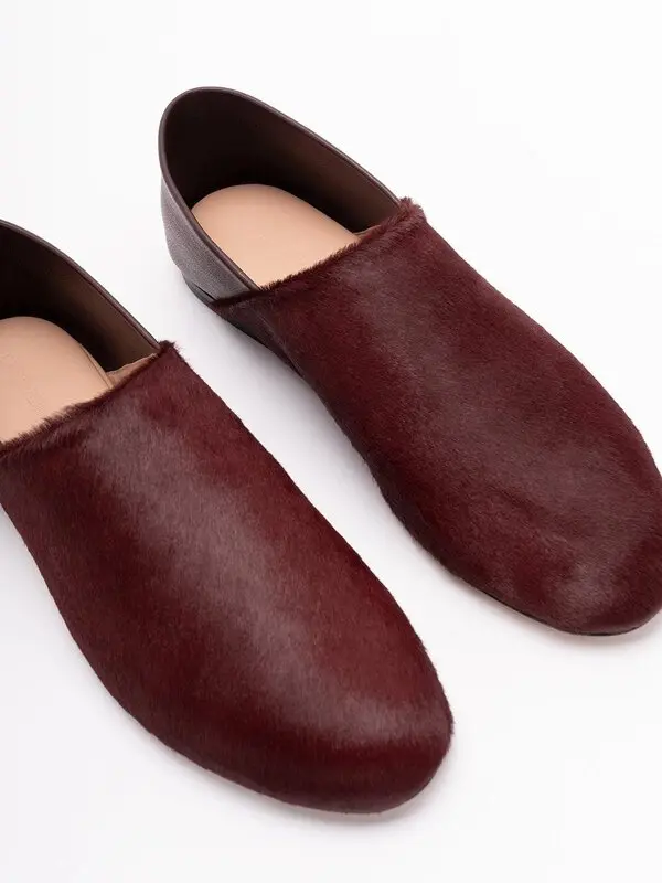 Alberta Ferretti Burgundy Slip-on Calf Leather Flats