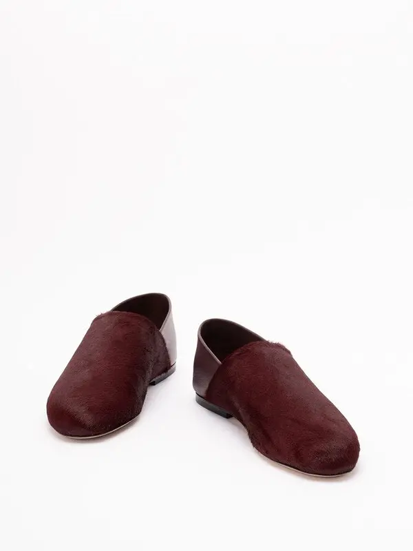 Alberta Ferretti Burgundy Slip-on Calf Leather Flats
