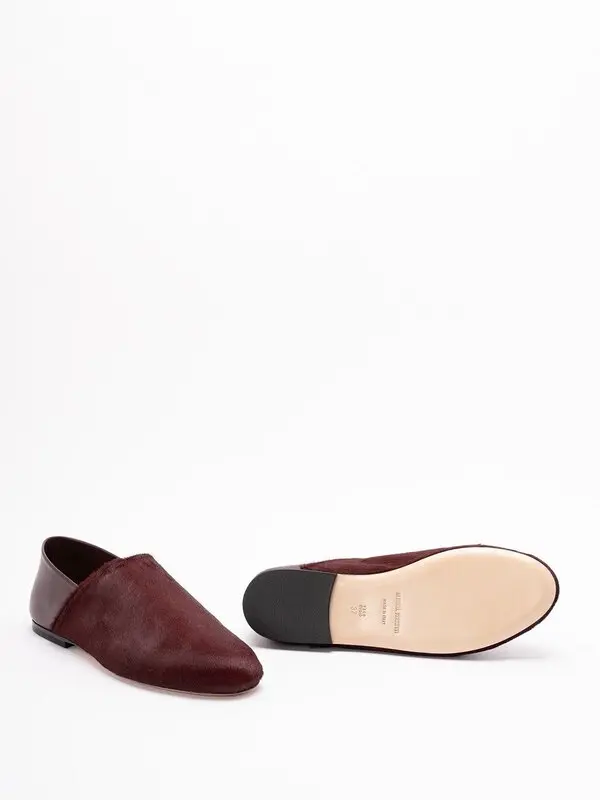 Alberta Ferretti Burgundy Slip-on Calf Leather Flats