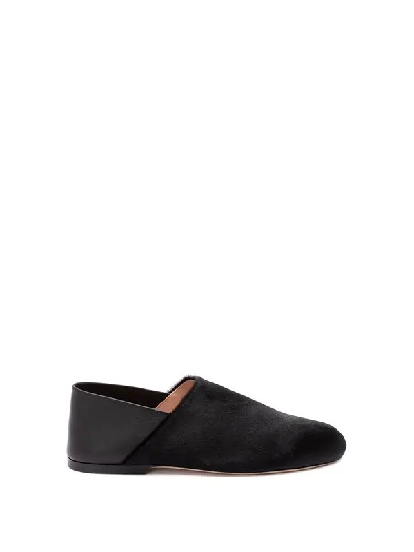 Alberta Ferretti Black Calf Leather Slip-on Shoes