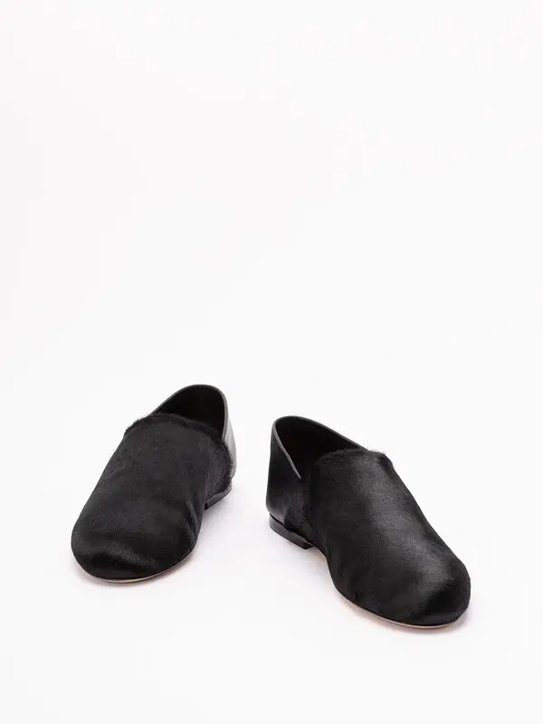 Alberta Ferretti Black Calf Leather Slip-on Shoes