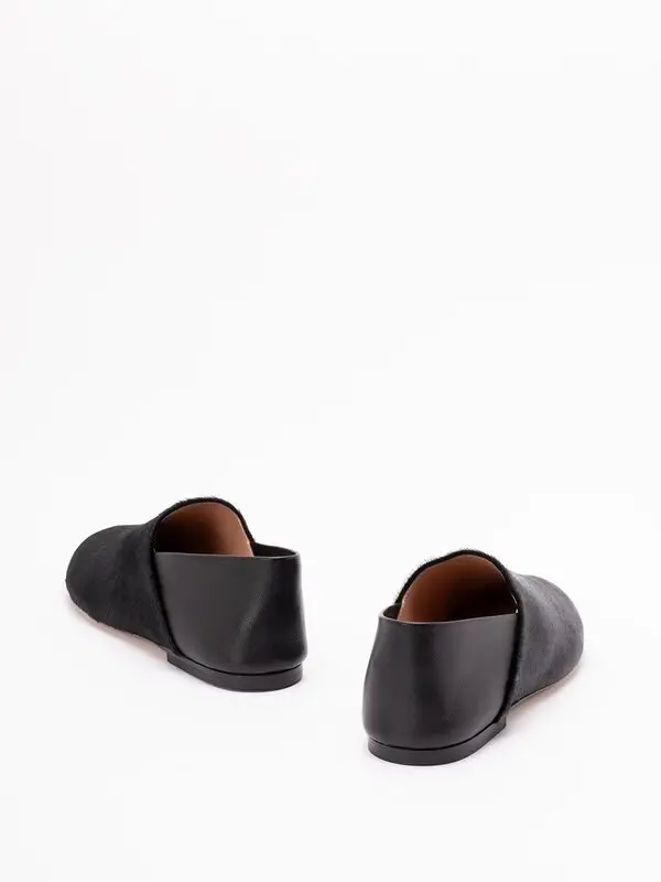 Alberta Ferretti Black Calf Leather Slip-on Shoes