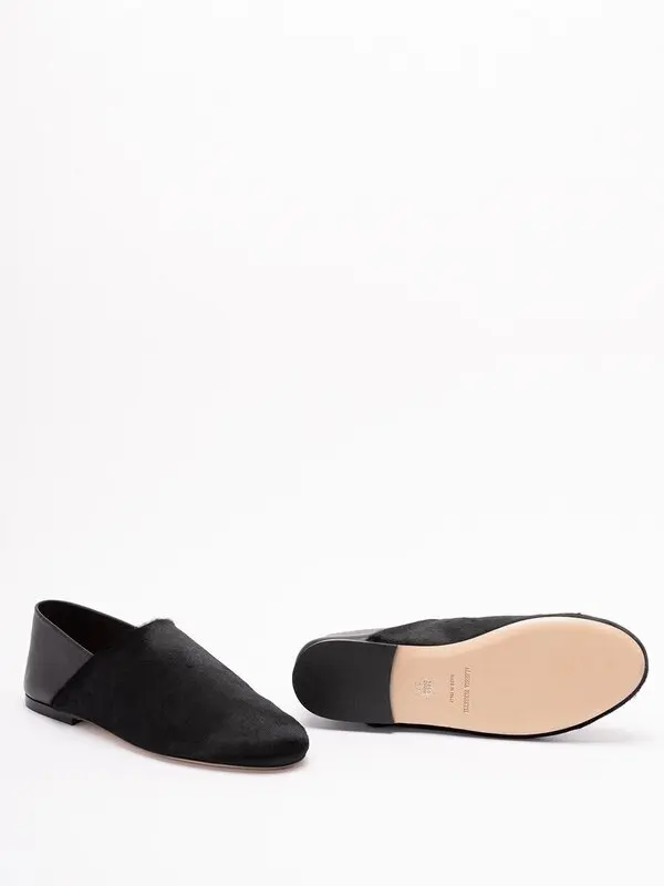 Alberta Ferretti Black Calf Leather Slip-on Shoes
