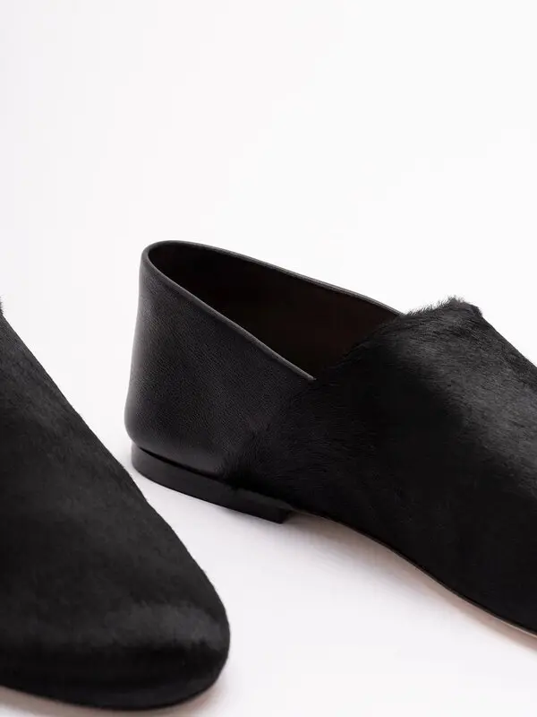 Alberta Ferretti Black Calf Leather Slip-on Shoes