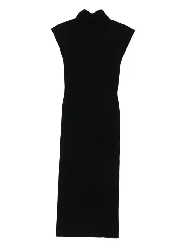 Alberta Ferretti Sleeveless Turtleneck Midi Dress