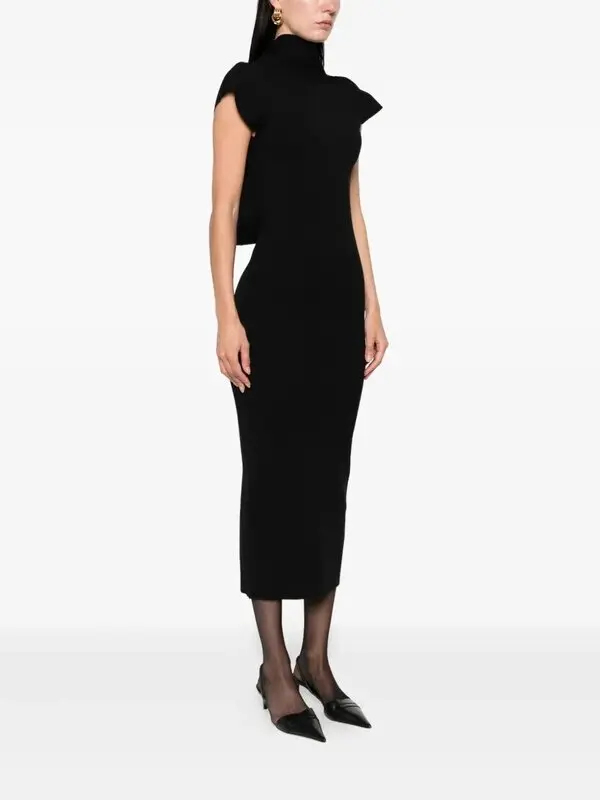 Alberta Ferretti Sleeveless Turtleneck Midi Dress