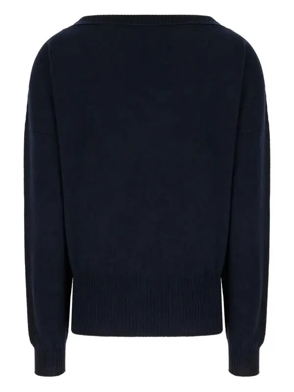 Alberta Ferretti Long Sleeve V-neck Cashmere Sweater