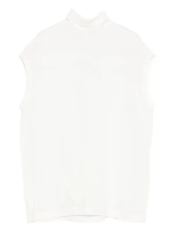 Brunello Cucinelli Silk Sleeveless Turtleneck Blouse