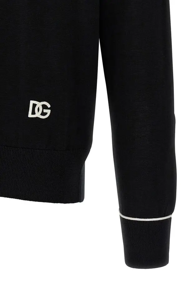 Dolce & Gabbana Fine Wool Crewneck Sweater With Embroidered Logo
