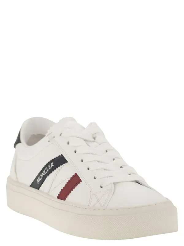 Moncler Monaco Leather Lace-up Trainers - White