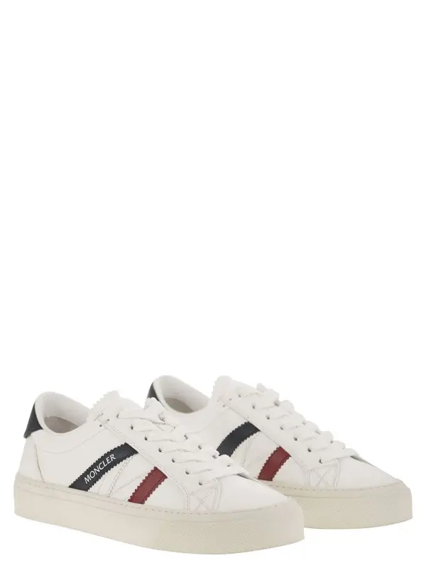 Moncler Monaco Leather Lace-up Trainers - White