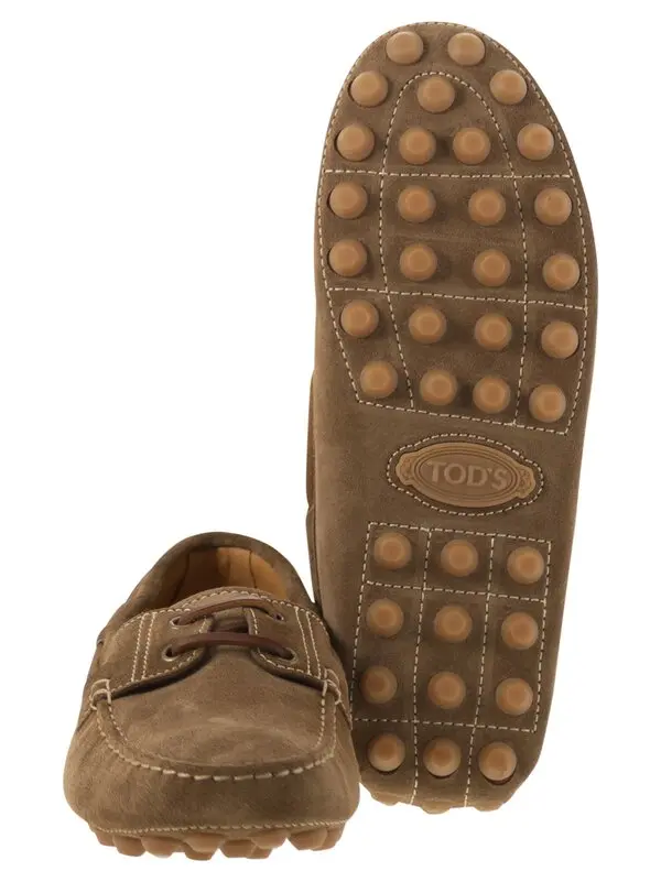 TOD'S Rubber Bubble Suede Boat Shoe - Multicolor