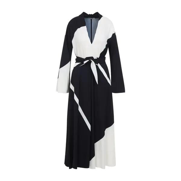 Alberta Ferretti Twill Printed Dress - Black