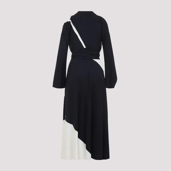 Alberta Ferretti Twill Printed Dress - Black