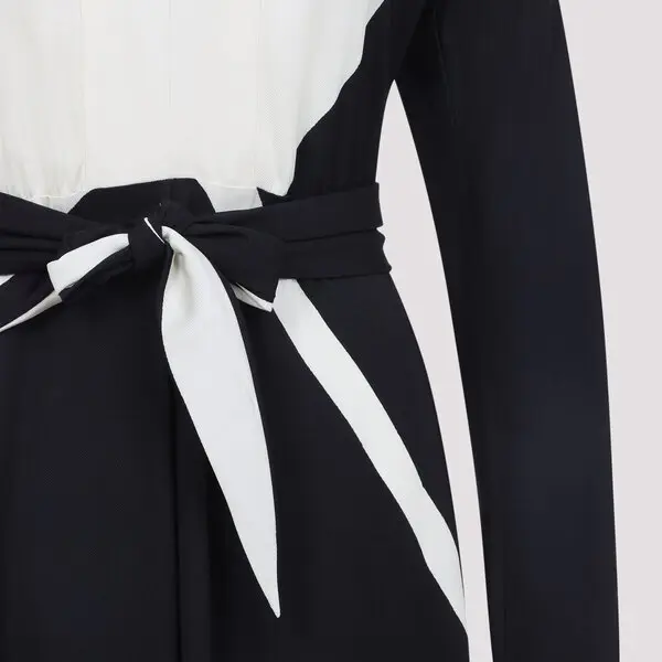 Alberta Ferretti Twill Printed Dress - Black