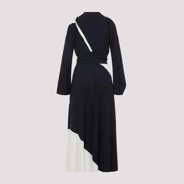 Alberta Ferretti Twill Printed Dress - Black