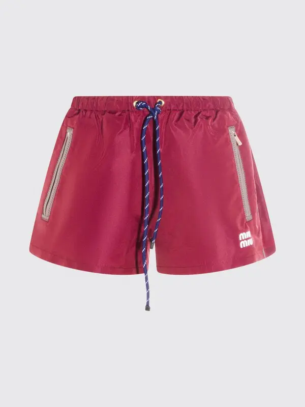Miu Miu Burgundy Drawstring Shorts
